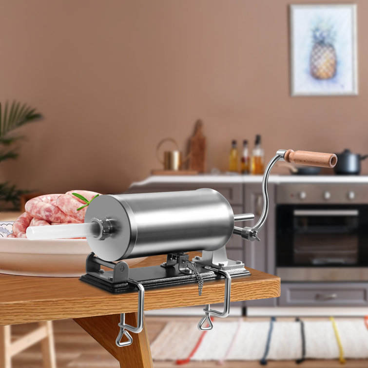 Belfry Kitchen 3.6l Horizontal Sausage Stuffer Four Stuffing Tube Stainless Steel Sausage Maker Wayfair.ie